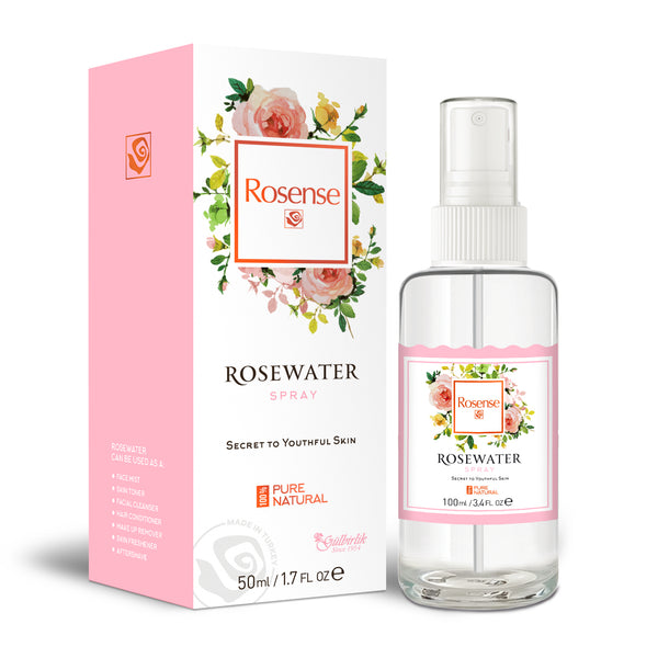 Rosense Rose Water Spray Glass Bottle | Mediterranean Food Depot